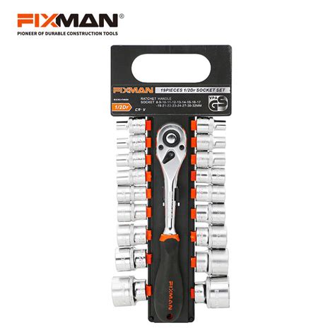 Fixman 19 Pce Socket Set 12dr Socket 8 9 10 11 12 13 14 15 16 17 19