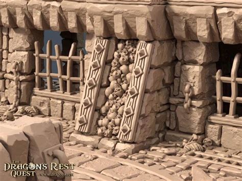 Brutal Legion Arena Terrain Set The Dragons Rest 28mm Fantasy Etsy