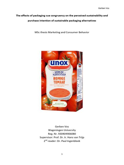 Effects Of Packaging Cue Congruency On The Percei Groen Kennisnet 410353 Download Free Pdf