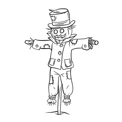 Black And White Scare Crow Clip Art