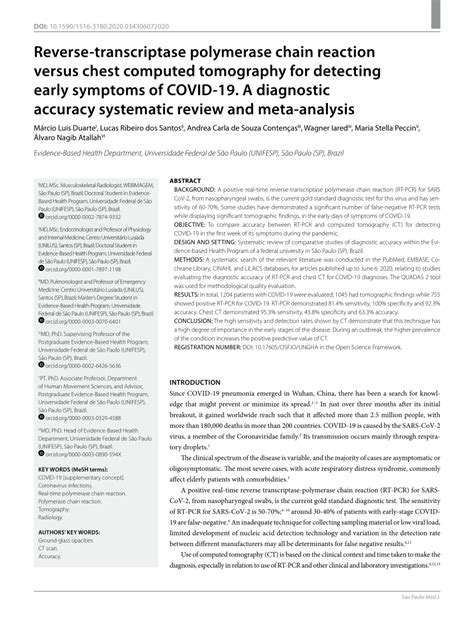 Pdf Reverse Transcriptase Polymerase Chain Reaction Versus Chest Computed Tomography For
