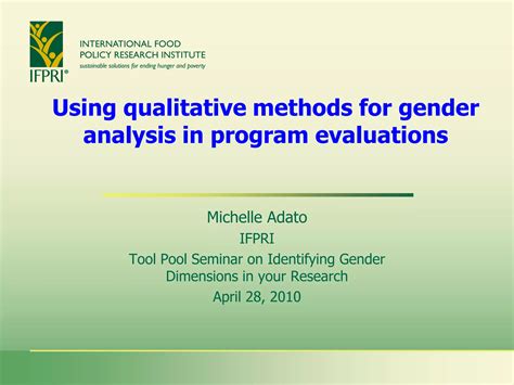 Using Qualitative Methods For Gender Analysis Pdf