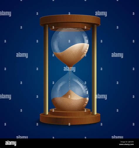 Retro Hourglass Clock To Measure Time Using Sand Flow Background Vector