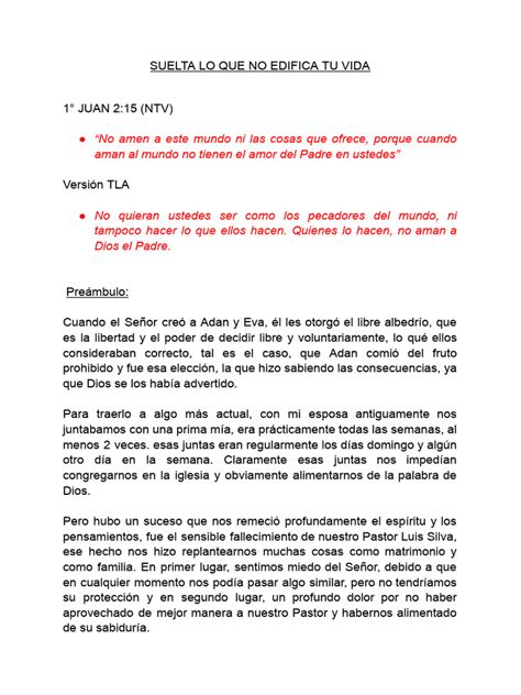 Suelta Lo Que No Edifica Tu Vida Pdf Sansón Abrahán