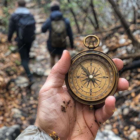 Premium Photo Hand Holding A Compass During A Hike