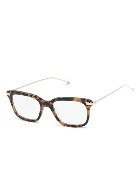 Thom Browne Eyewear Tortoiseshell Square Frame Glasses Brown
