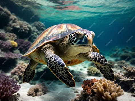 Premium Ai Image Ultrarealistic Photography Of Sea Turtles In Their