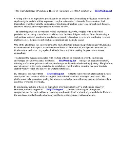 Thesis On Population Growth Pdf Pdf Economic Growth Population Growth