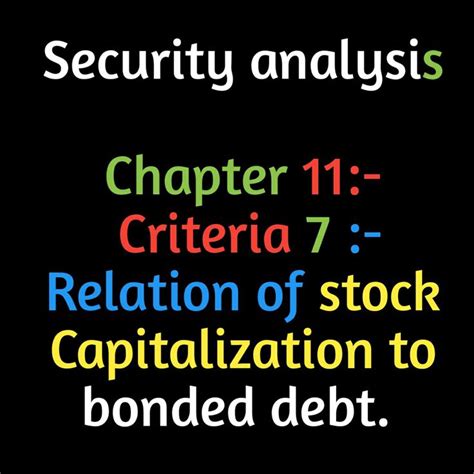 Security Analysis Chapter 11 Summary Analysis Chapter Security
