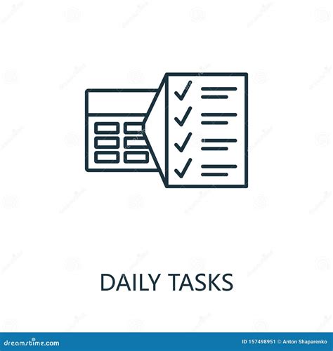 Daily Tasks Outline Icon Thin Line Concept Element From Productivity