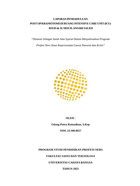 Lp Post Op Kraniotomi Gilang Pdf