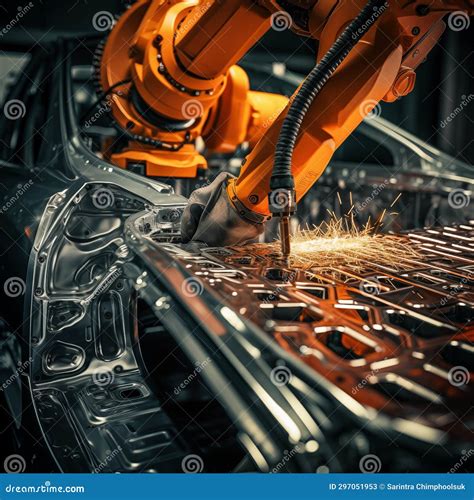 Car Factory Digitalization Industry 40 Concept Automated Robot Arm