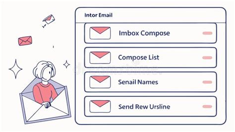 email inbox interface messaging app design vector design generative ai stock vector