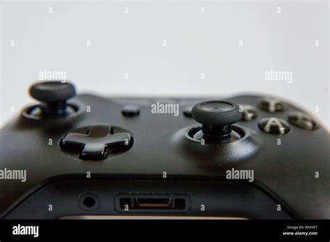 Black Joystick Gamepad Game Console Isolated On White Background Computer Gaming Technology