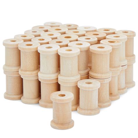 Bright Creations 50 Pack Empty Wooden Thread Spools For Diy Arts And