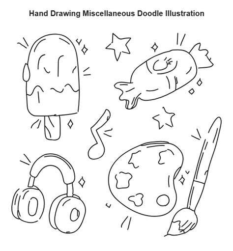 Free Hand Drawing Miscellaneous Doodle Illustration Template To Edit Online