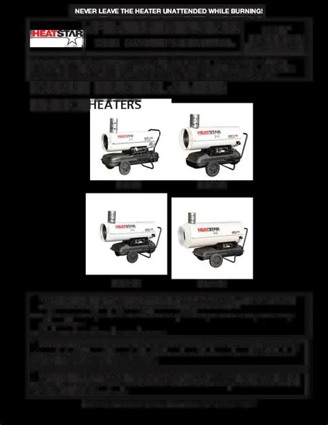Heatstar Hsp70id Indirect Oil Fired Construction Heater Instruction Manual