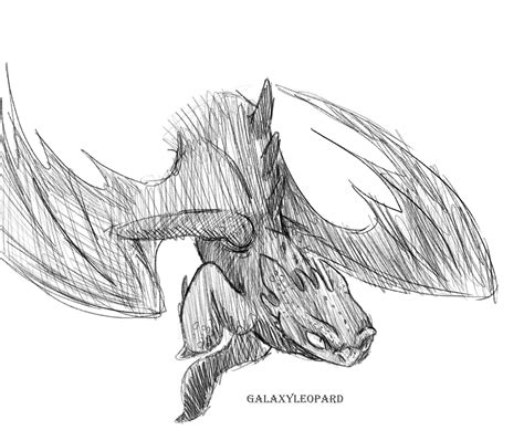 Night Fury Dragon Drawing