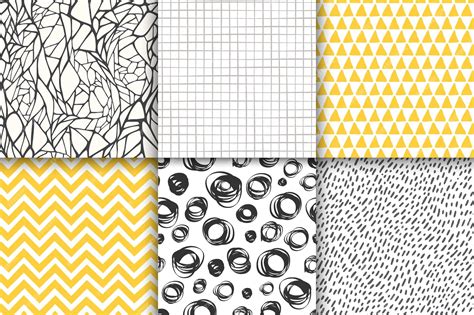 Premium Vector Abstract Hand Drawn Geometric Simple Minimalistic Seamless Patterns Set