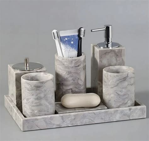 Odette Bathroom Accessories Collection Marble Bathroom Accessories