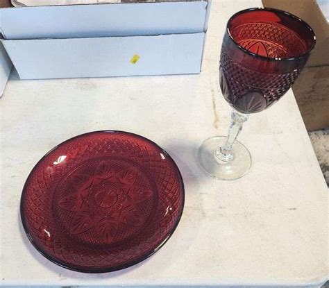 Red Crystal Glassware Prime Time Auctions Inc