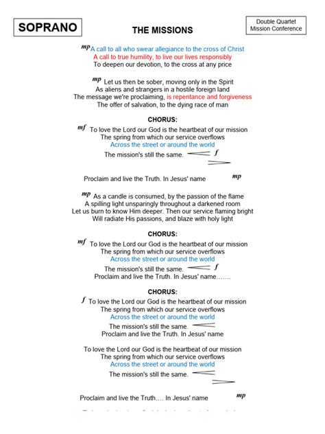 The Mission Lyrics Pdf