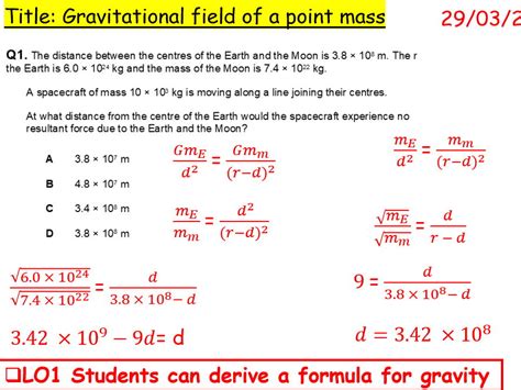 Gravitational Field Of A Point Mass For A2 Physics 9702 Cambridge