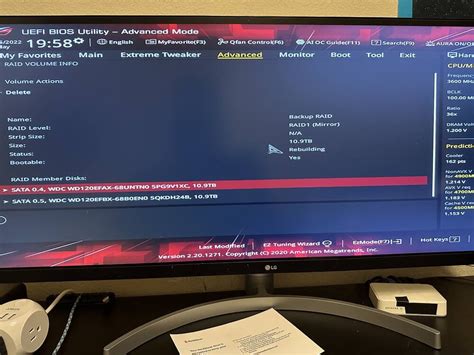 rebuild raid 1 array wait for it complete in the bios or boot into