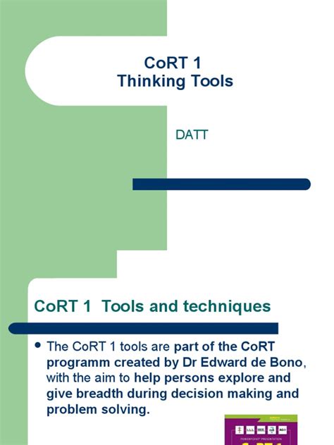 Cort 1 Tools Pdf Goal Thought