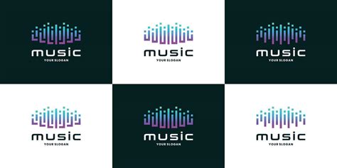 Pulse Music Player Logo Element Equalizer Music Logo Design With