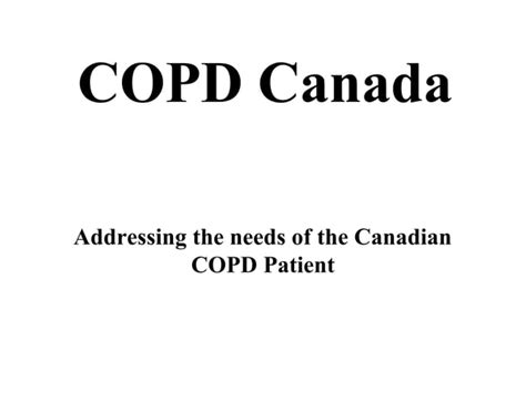 Copd Canada 2011 Ppt