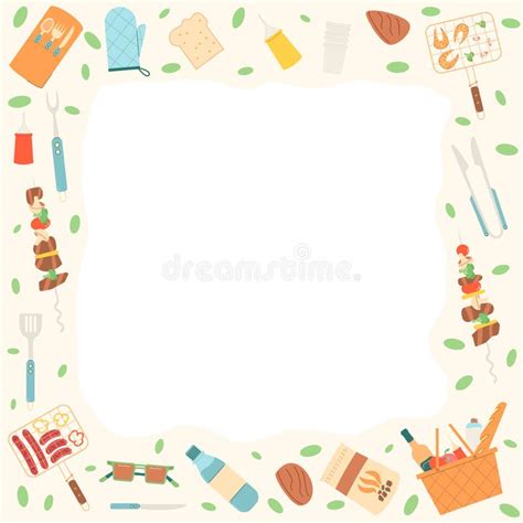 Spring Picnic Border Frame Stock Illustrations 246 Spring Picnic