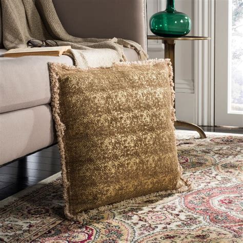 Safavieh Metallic Sponge 20 In X 20 In Golden Caramel Cotton Indoor