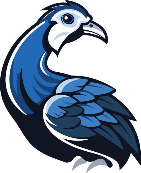 A Vibrant Cartoon Style Illustration Of A Blue Bird With A White Head