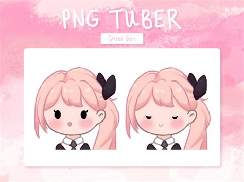 Premade Png Tuber Cute Pink Chibi Png Tuber Vtuber Live Streaming Stream Twitch Youtube