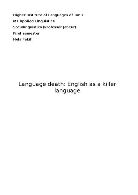 Doc English As A Killer Language