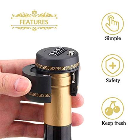 Lockwish Bottle Password Code Lock Wine Bottle Password Lock Top