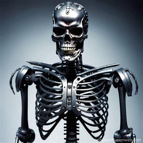 Cyborg Skeleton Terminator Stable Diffusion Online