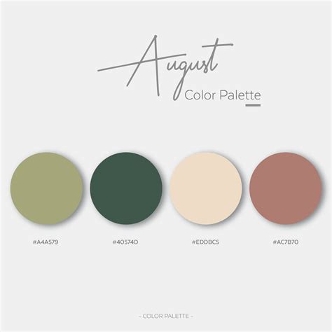 August Color Palette Green And Beige Shades August Color Theme