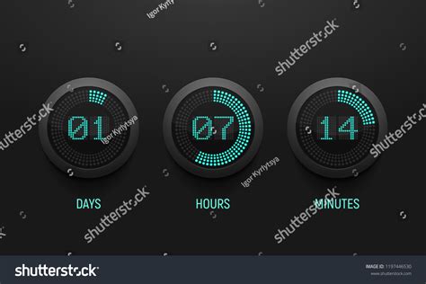 Digital Countdown Timer Clock Counter Vector Stock Vector Royalty Free Shutterstock