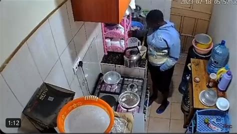 Kenyans In Shock As Kitchen Cctv Captures Househelp Urinating In Cup