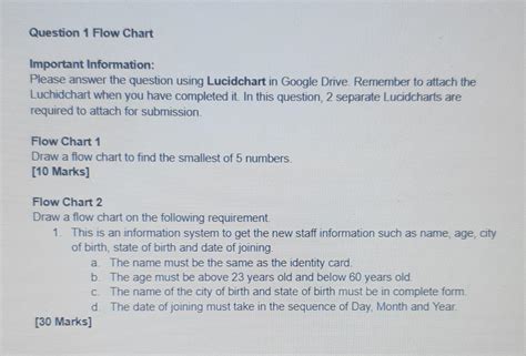 Solved Question Flow Chart Important Information Please Chegg