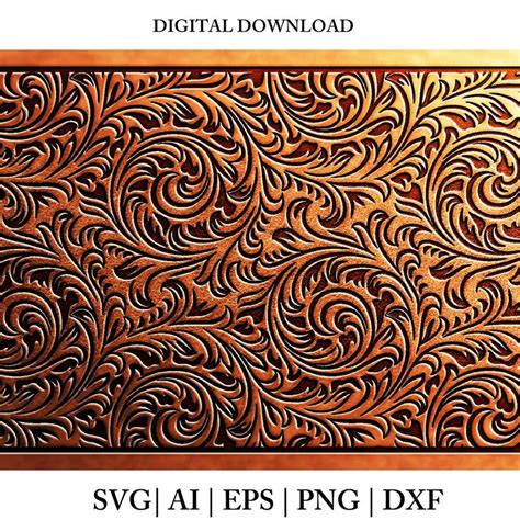 Tooled Leather Svg Etsy