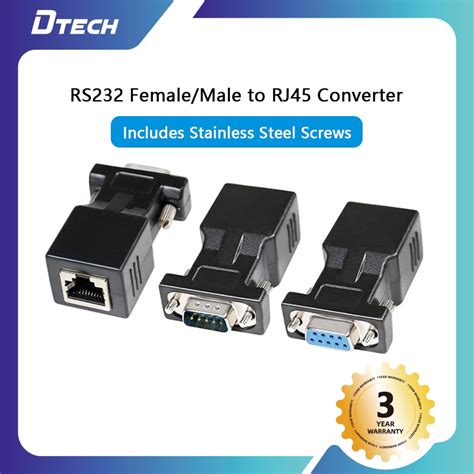 Dtech Db9 To Rj45 Serial Adapter Rs232 Female To Rj 45 Female Ethernet