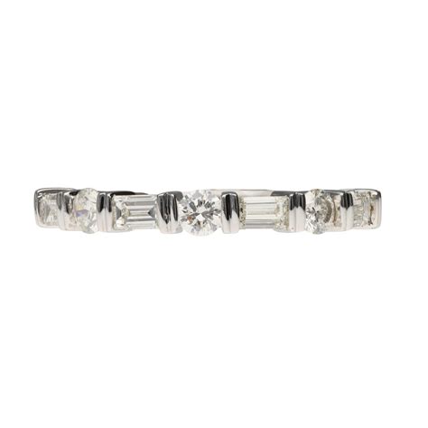14kw Diamond Baguette And Round Band 064ctw Size 65 Etsy