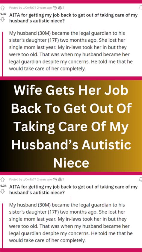 Wife Gets Her Job Back To Get Out Of Taking Care Of My Husband S