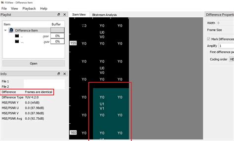Difference Sequence Shows Difference Visually But Info View Shows Frames Are Identical · Issue