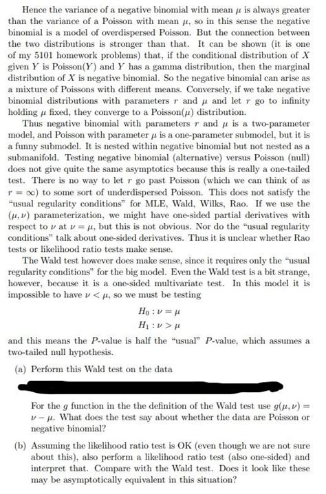 The Negative Binomial Distribution Is One Model Chegg