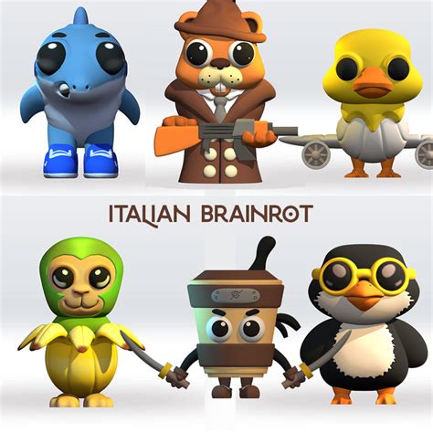 3d Printable Italian Brainrot Stl File 3d Models Pack Fanart Characters