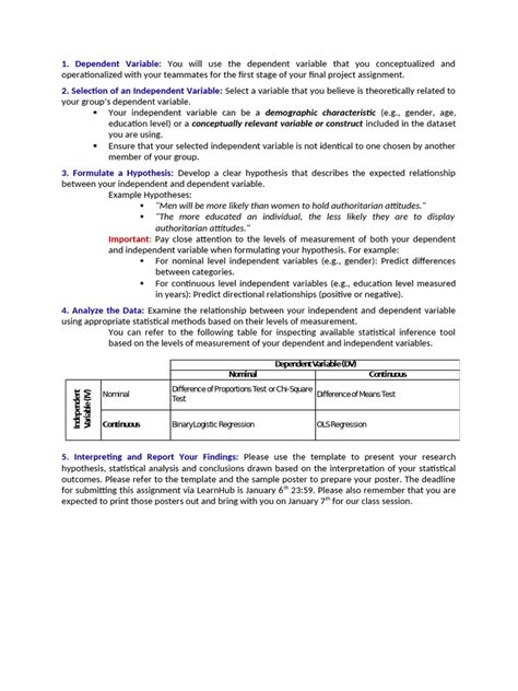 assignment part 2 pdf statistics dependent and independent variables